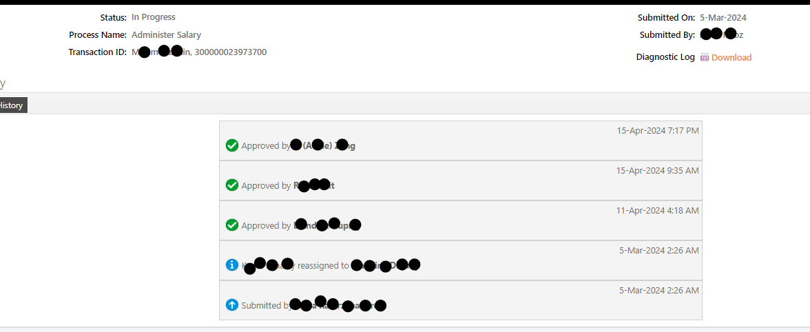 Administer Salary Was Already Approved By Approvers But Still The Status Is Pending In