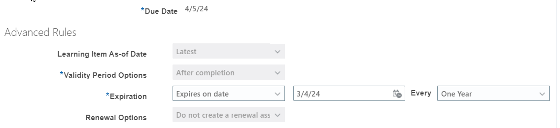 Can expiration date be removed from completed assignments? — Cloud Customer Connect