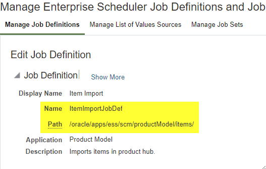 Item Import FBDI - Job Package Name for Properties file — Cloud ...