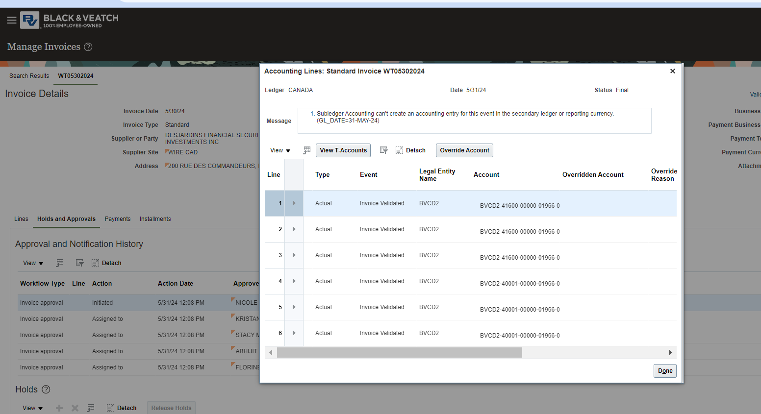 Subledger Entries Not Getting Into The Secondary Ledger — Cloud Customer Connect
