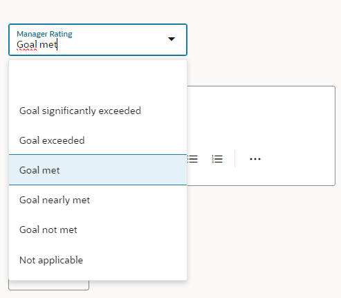 All in One Evaluation - rating/description definitions showing ...