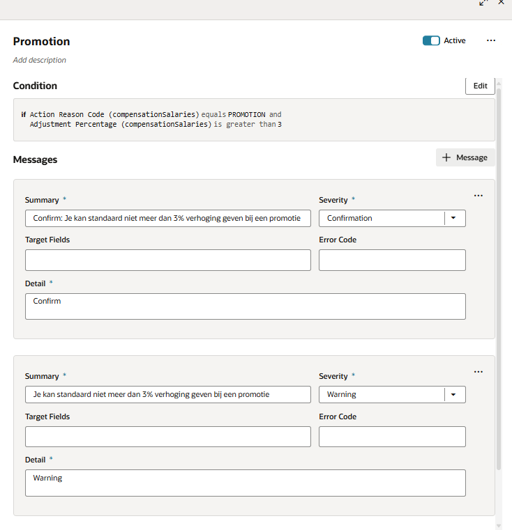 Validation: Warning message shows too brielfy. Severity type Confirmation does not show. — Cloud ...