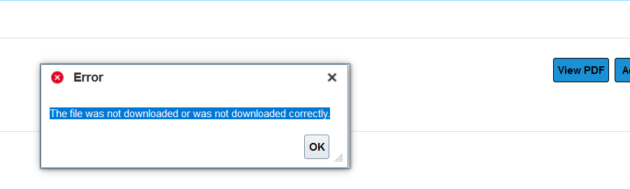The file was not downloaded or was not downloaded correctly. when click ...