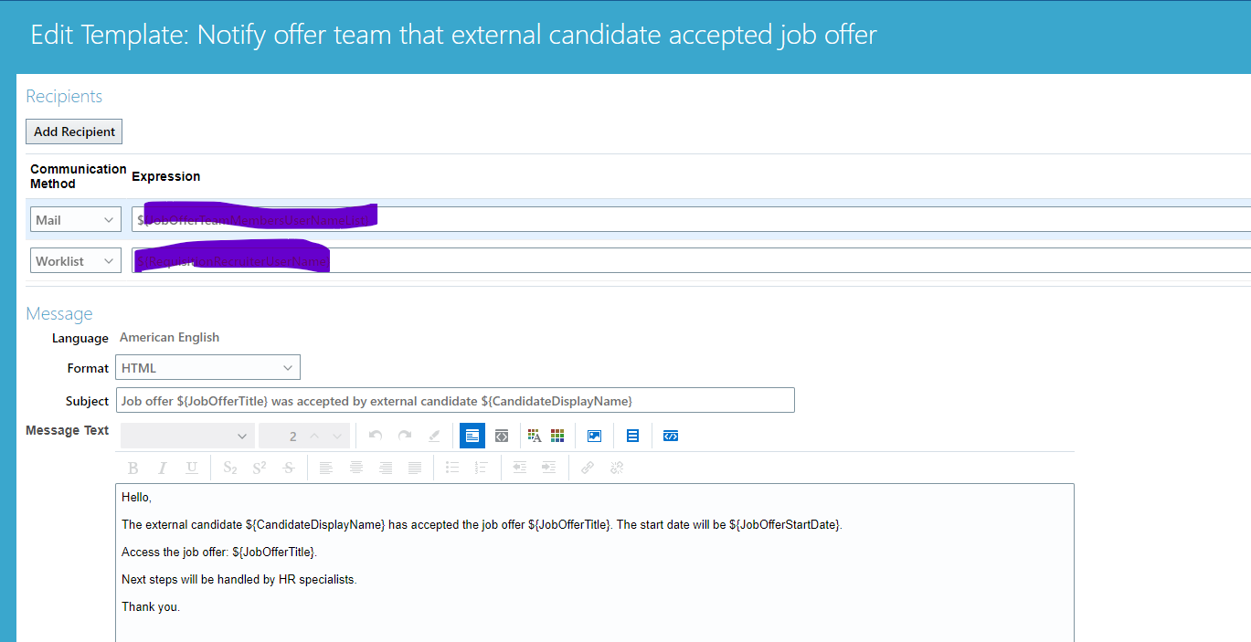 Hiring manager should be able to see only offer letter through notification received — Cloud ...