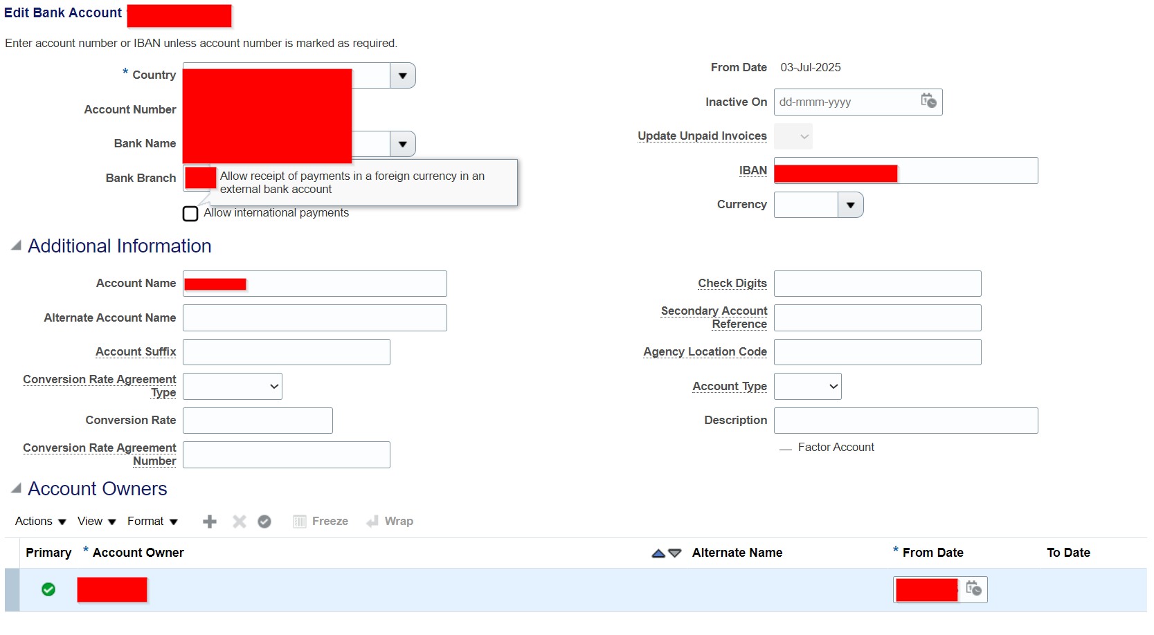 How to update supplier bank account details in bulk oracle fusion — Cloud Customer Connect