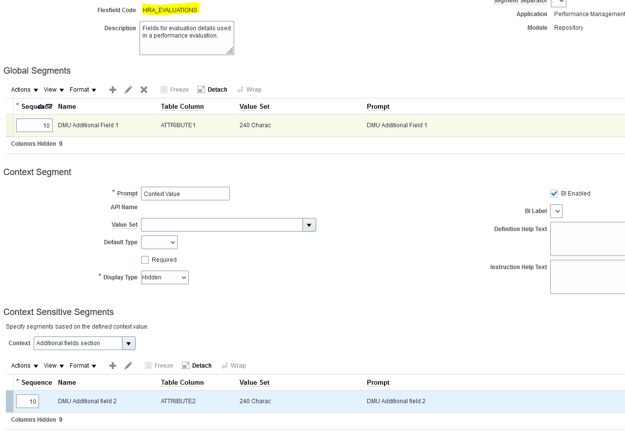 Performance: DFF Created but not visible in Performance Document — Cloud Customer Connect