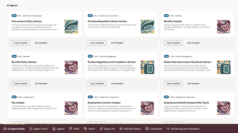Oracle AI Agent Studio 25D Delivered Template Definitions — Cloud ...
