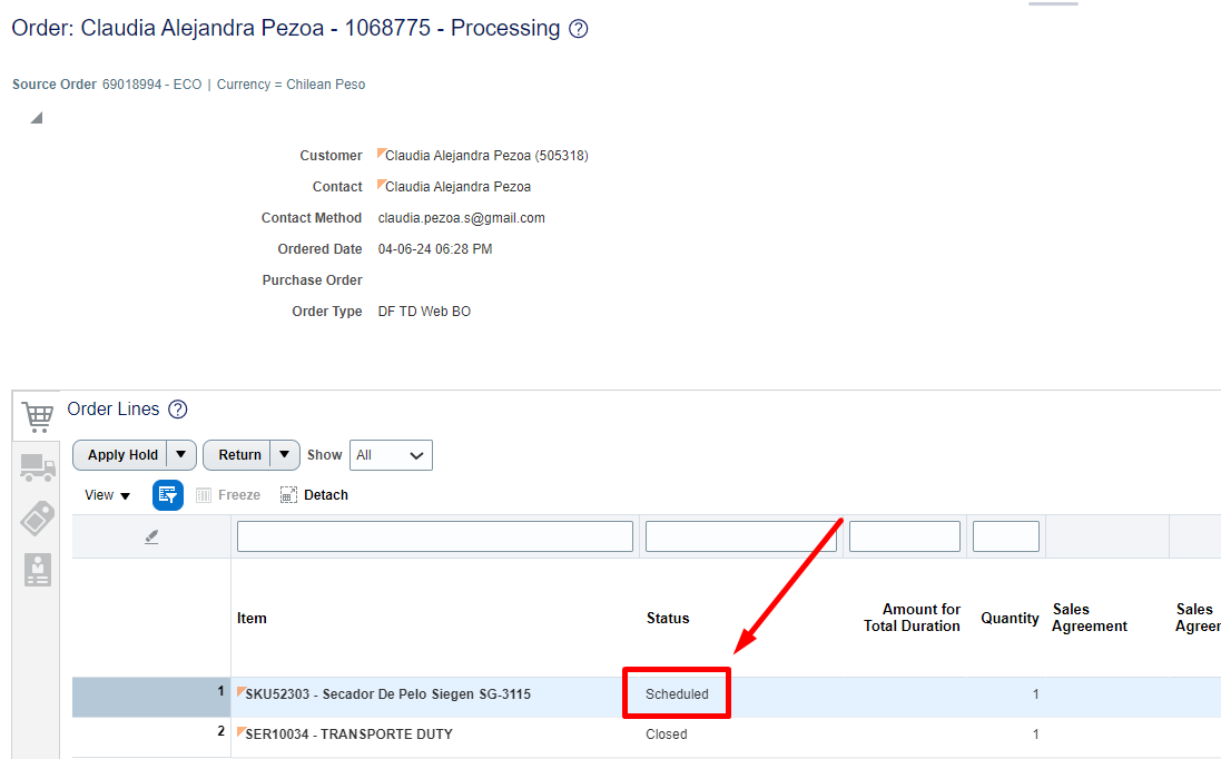 How To Progress Fulfillment Lines Where Status Is Scheduled — Cloud Customer Connect