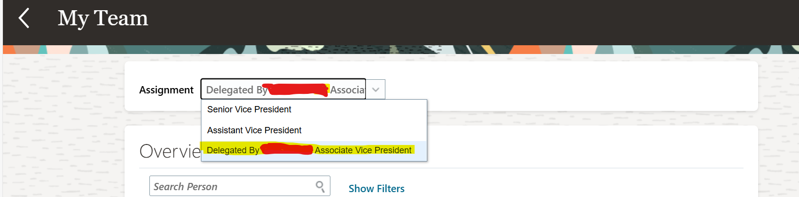 How to get the business title drop down with delegated role details in ...