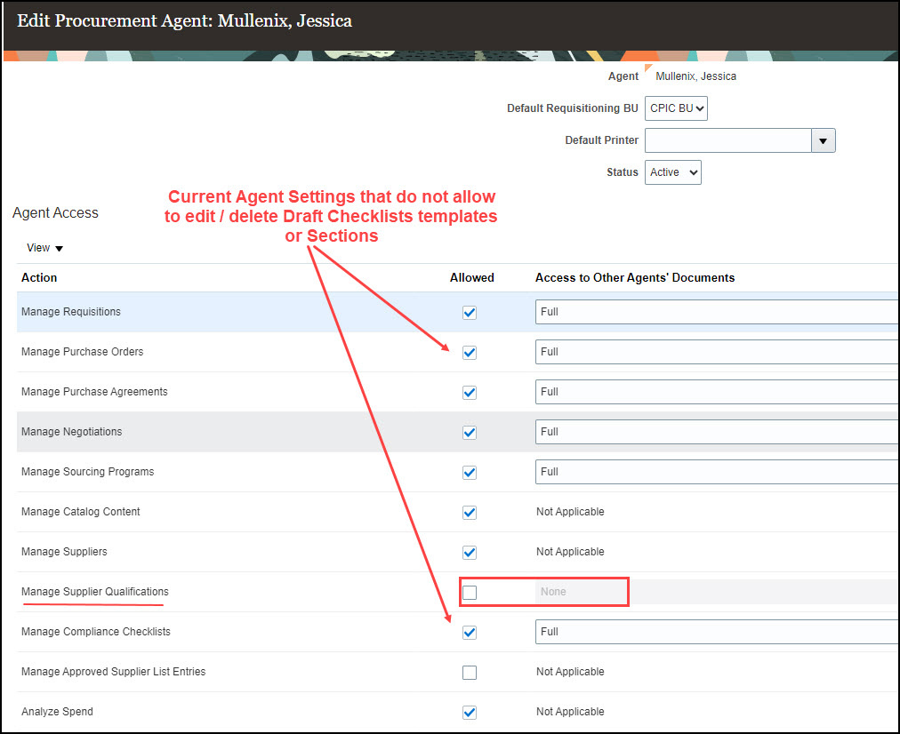 Unable to Edit draft compliance checklist section or template — Cloud ...