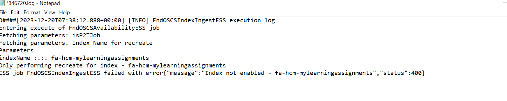 ESS process shows error for following parameters while enabling Redwood ...