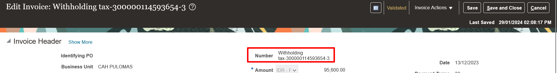 Withholding Tax Invoice Number Naming Convention — Cloud Customer Connect