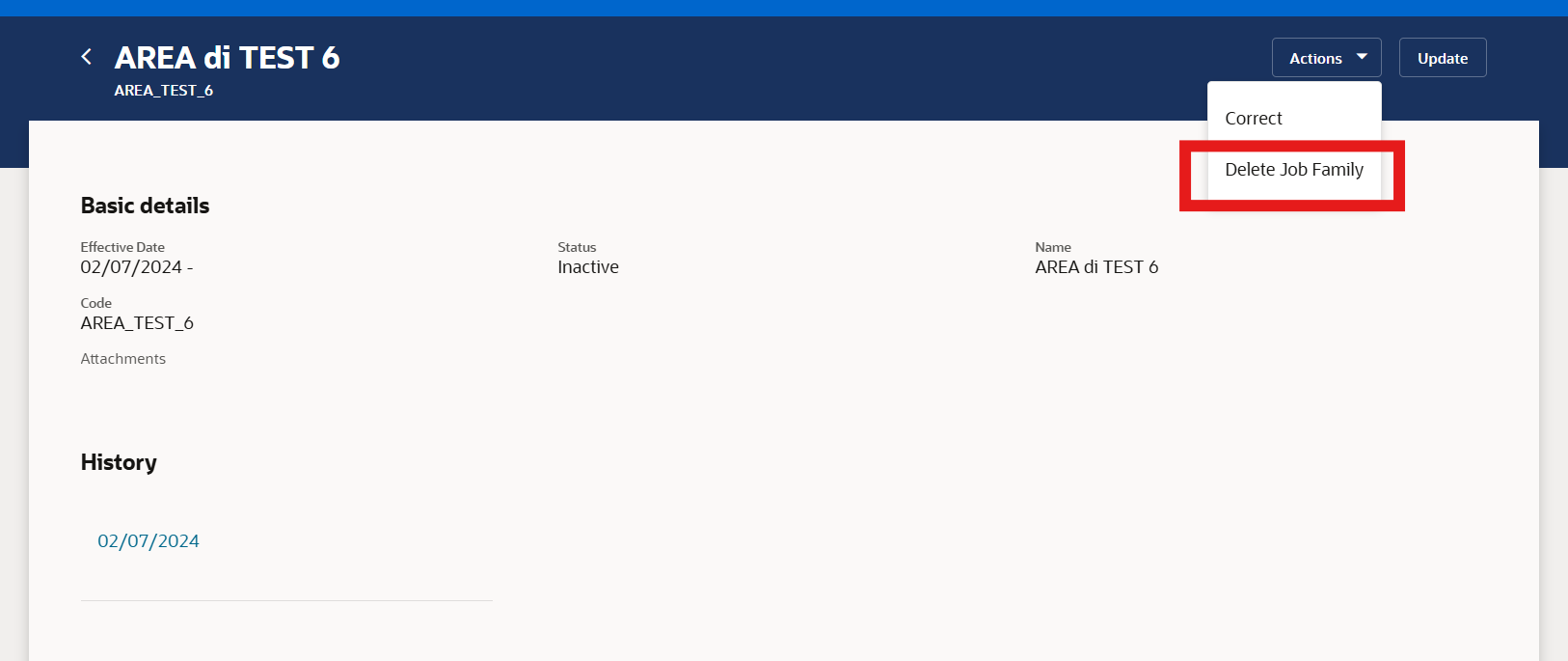 How to hide "Delete Job Family" from Job Family details page's Actions button? — Cloud Customer ...