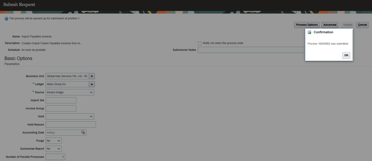 Can we generate import payable invoices for specific business unit ...