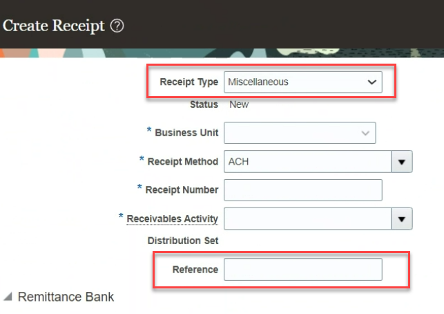 How to use Miscellaneous Receipt SOAP to populate the Reference Field ...