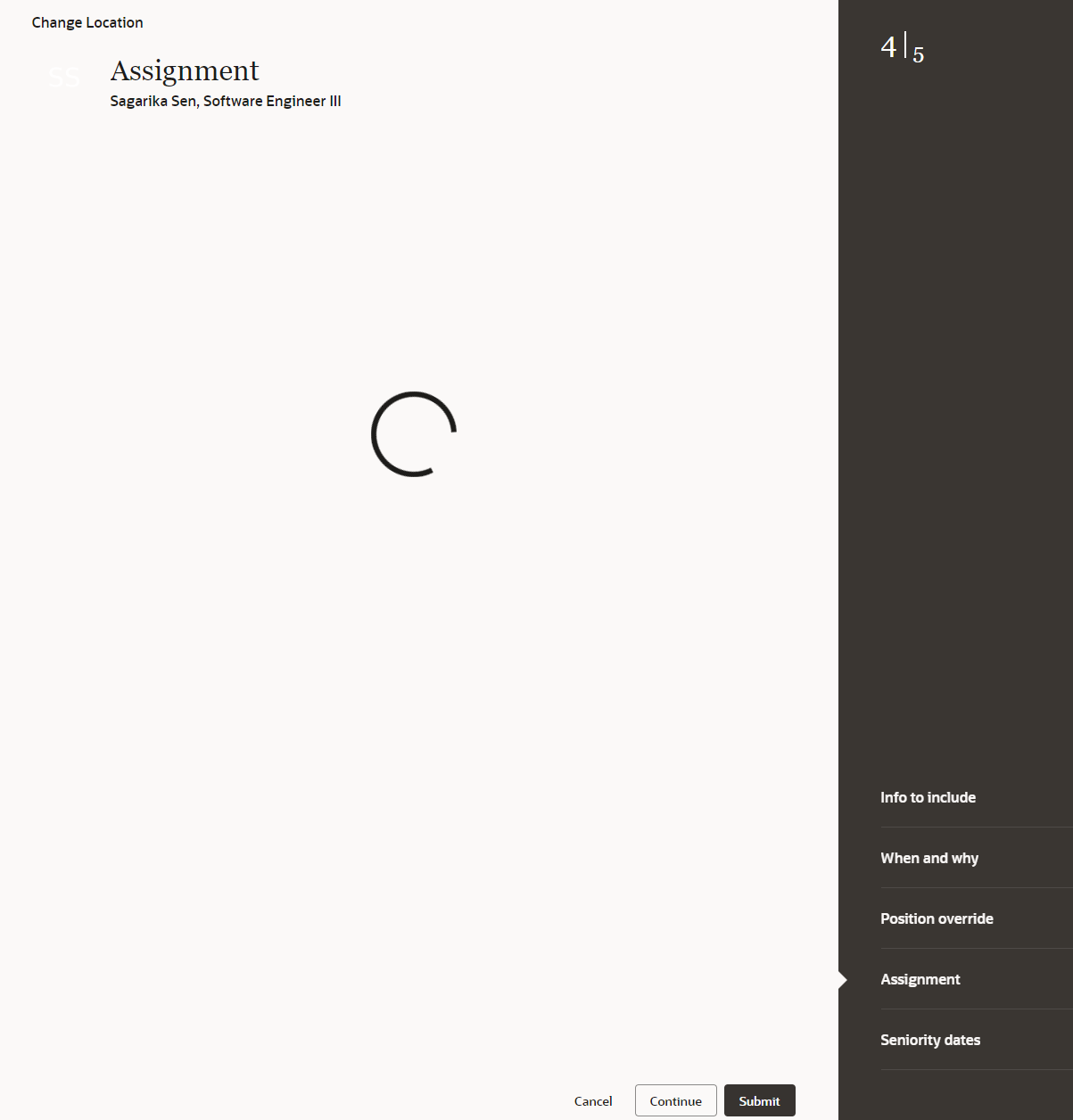 Redwood - Issue with loading assignment section and unresponsive continue button on change ...
