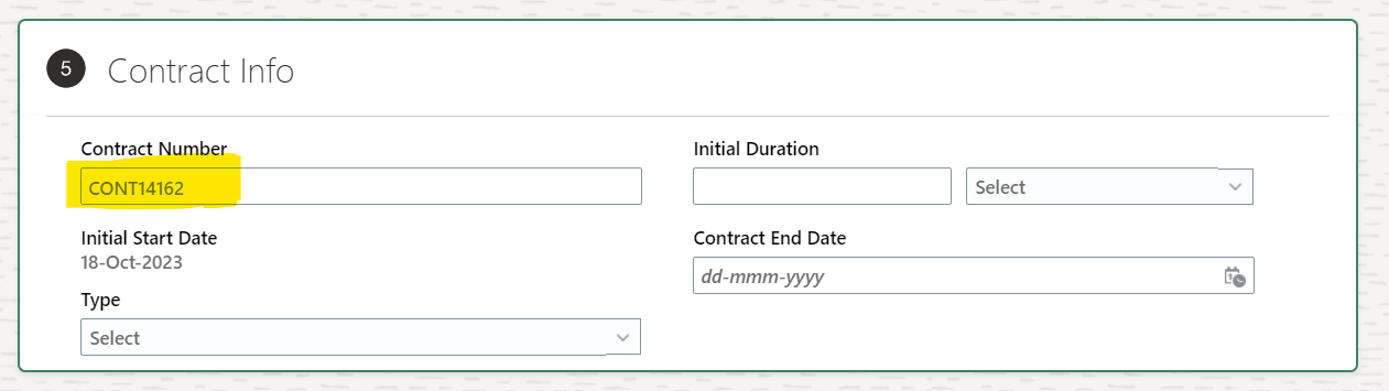 How can we change the Contract Number pattern for employee while hiring ...