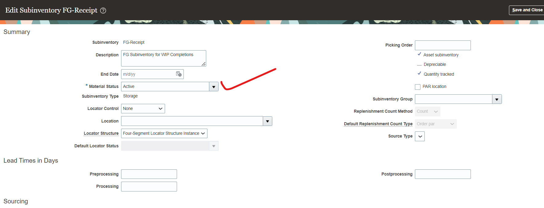 Permissions to manage Material status based on role and user ...