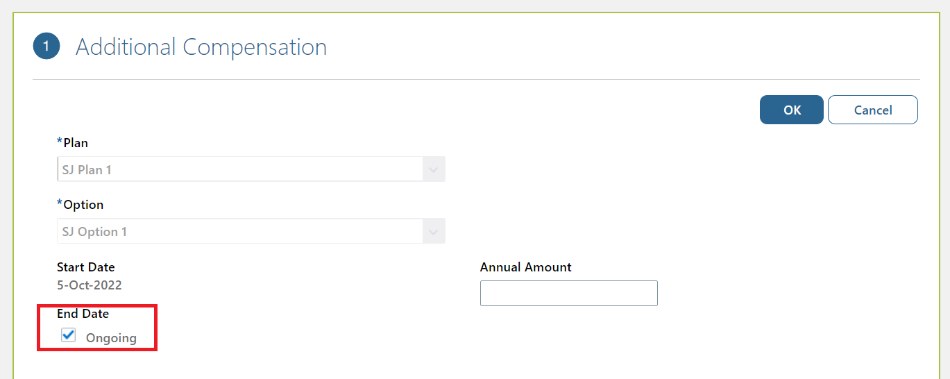 On Individual Compensation, show the End Date field — Cloud Customer ...