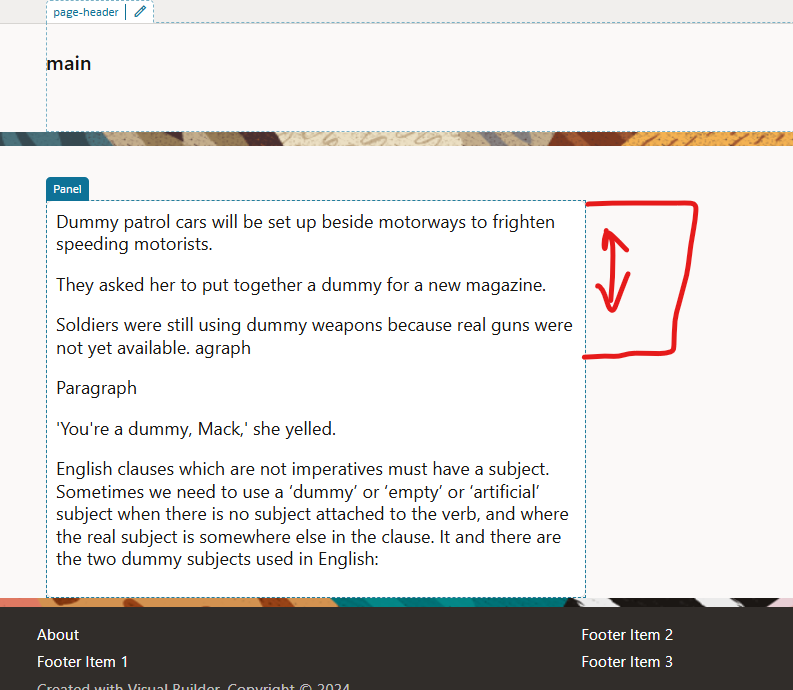 adding vertical scroller like table to a panel or form any component ...