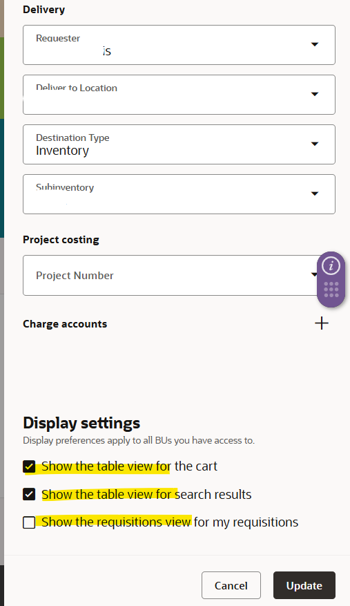 Is there any way to bulk update display settings for requestors in RSSP ...