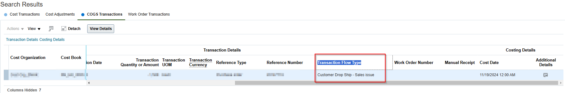 How does "Transaction Flow Type" on Cost Accounting Distribution line ...