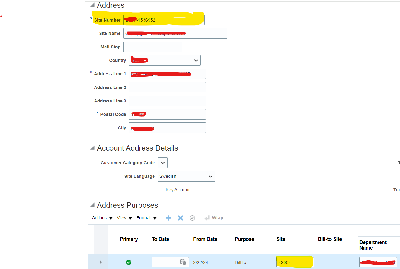 AR-Customer Bill To site number in Address Purpose to default from site ...