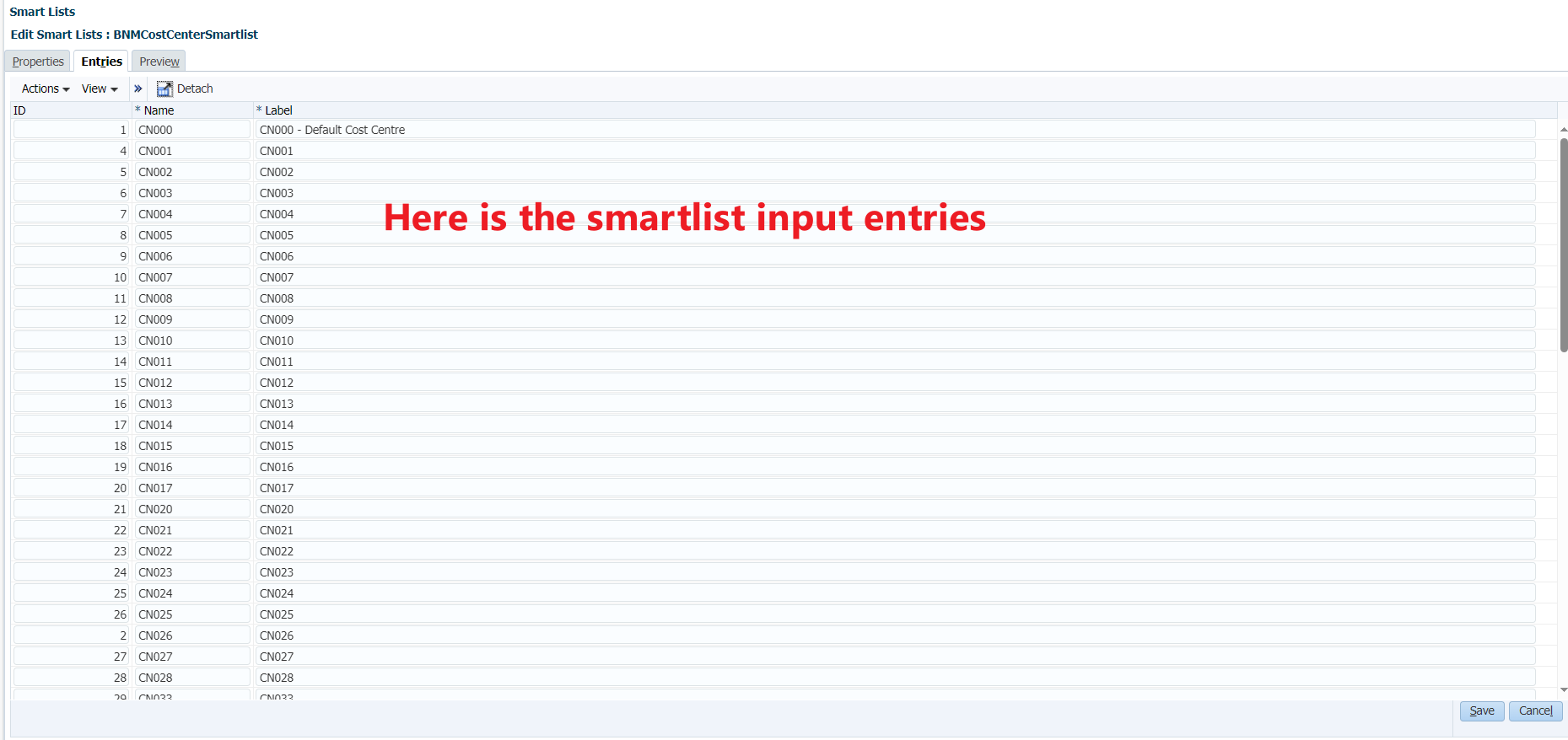 How to get the name of the item in a smartlist entry — Cloud Customer Connect