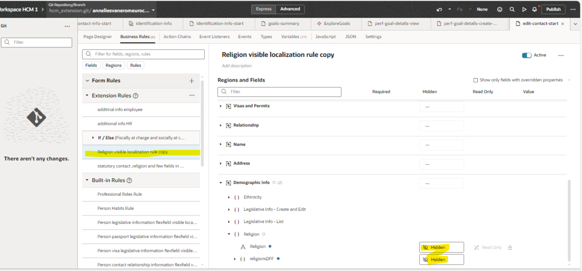 For HR Religion, Plan is still visible in family and emergency contact page even after hiding in ...