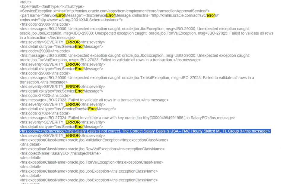Approval error on Validate Salary Basis Rule — Cloud Customer Connect
