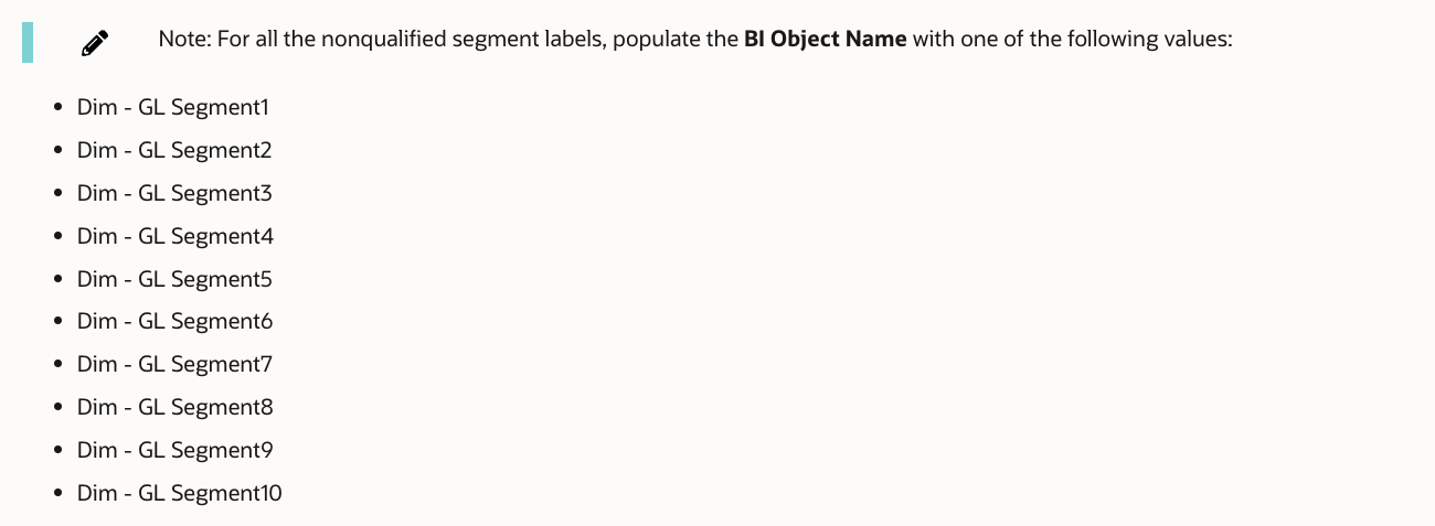 GL segments not visible in OTBI — Cloud Customer Connect