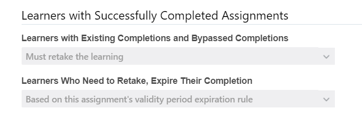 Assignment conflict Rules and completed learners — Cloud Customer Connect