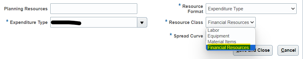 Unable to edit the resource class of the resource on the Project ...