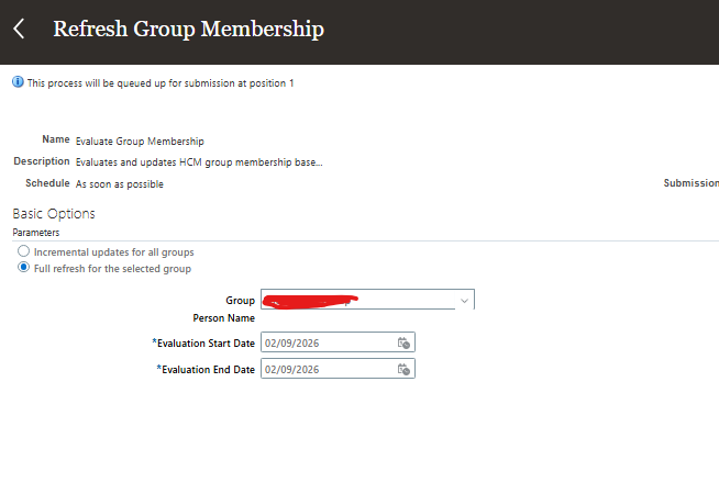 26A Evaluate HCM group membership process does not show up Person Name ...
