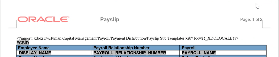 RTF template: Repeating field/section in payslip — Cloud Customer Connect
