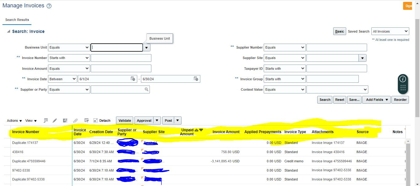 Can we add "PO Number" column to the manage invoices search result? — Cloud Customer Connect