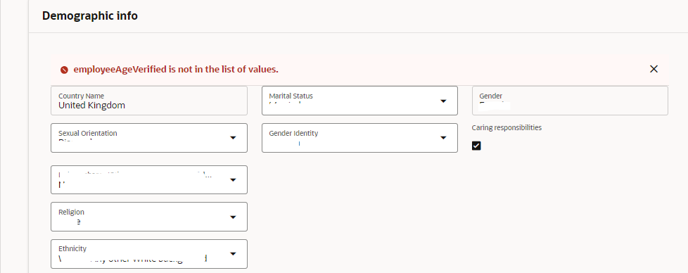 Redwood Ux User Is Unable To Update Demographic Info Employeeageverified Error — Cloud
