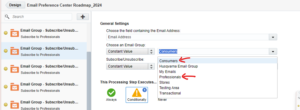 Is it possible to select multiple email groups in one of the form processing steps? — Cloud ...