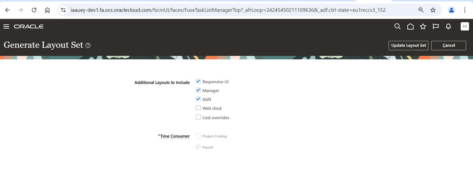 How to migrate the nonunified time layout sets to unified layout sets — Cloud Customer Connect