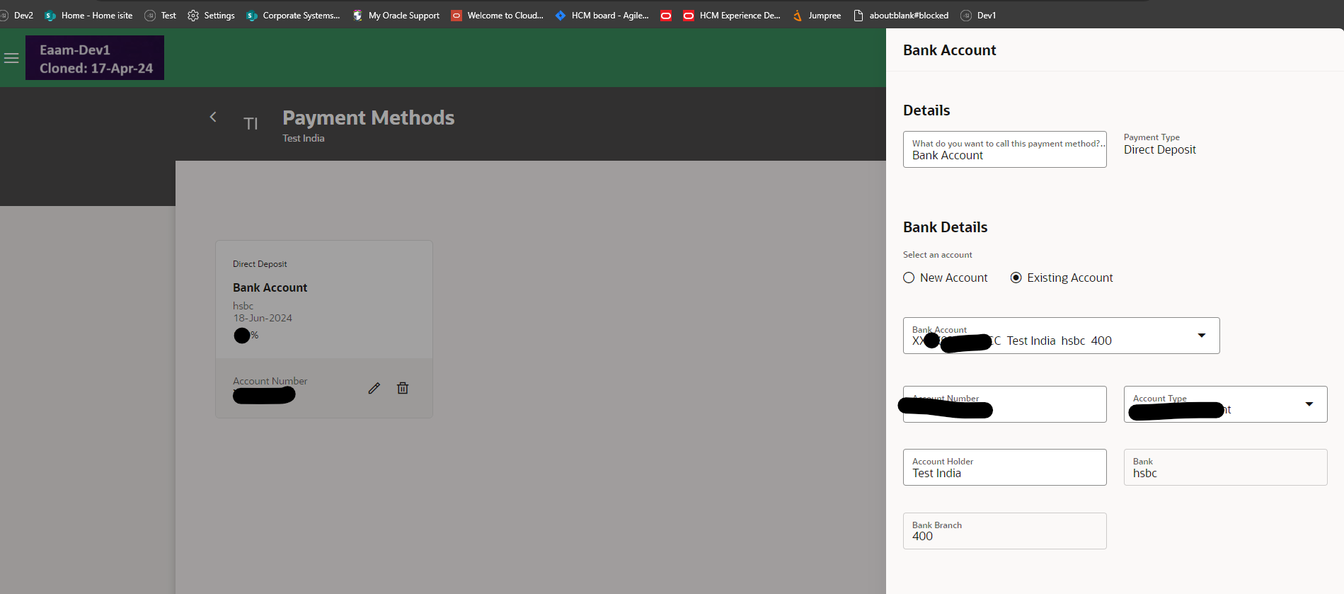 Redwood - How to customise Personal Payment Method page to include additional bank account ...
