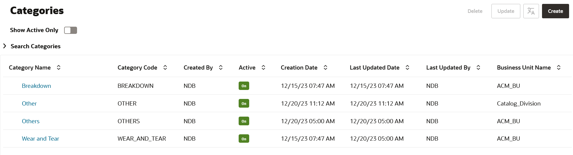 Work Request Categories not showing up in Create Request UI — Cloud ...