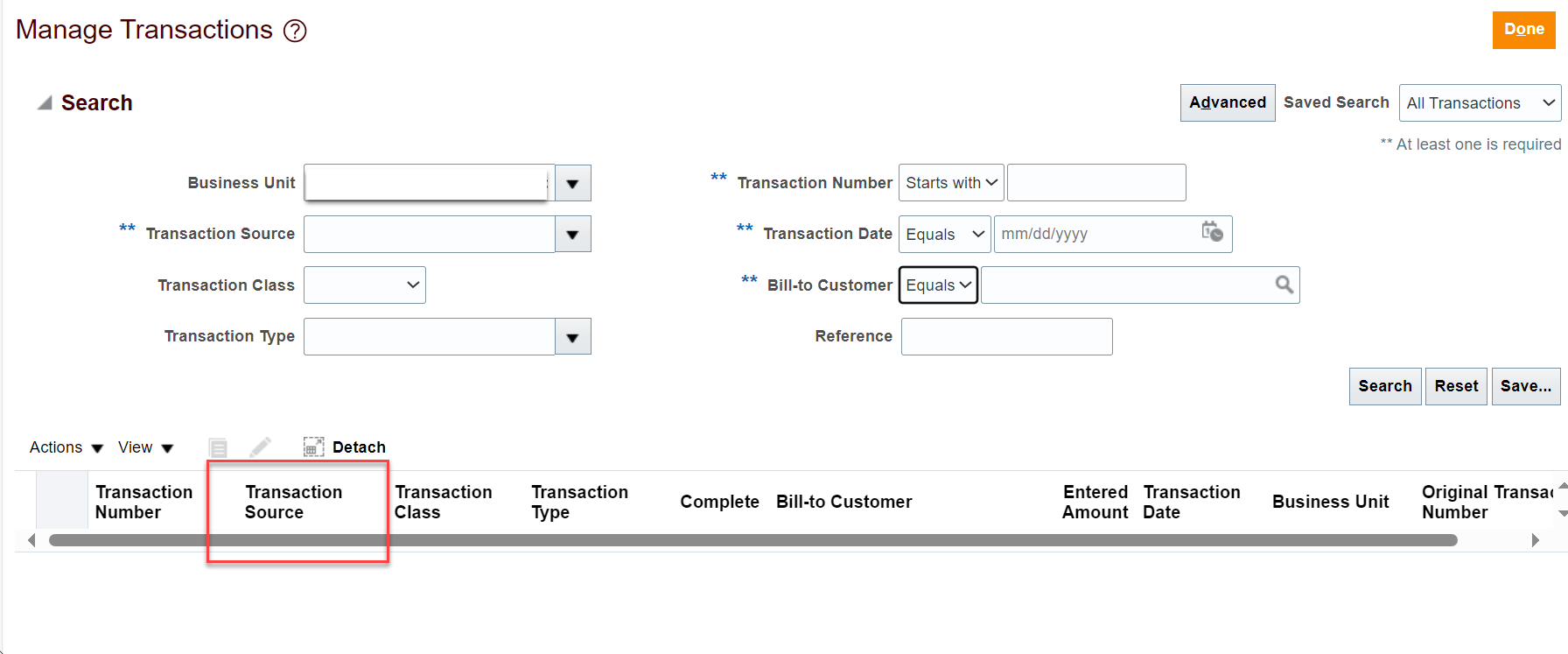 Transaction Source in AR Invoice — Cloud Customer Connect