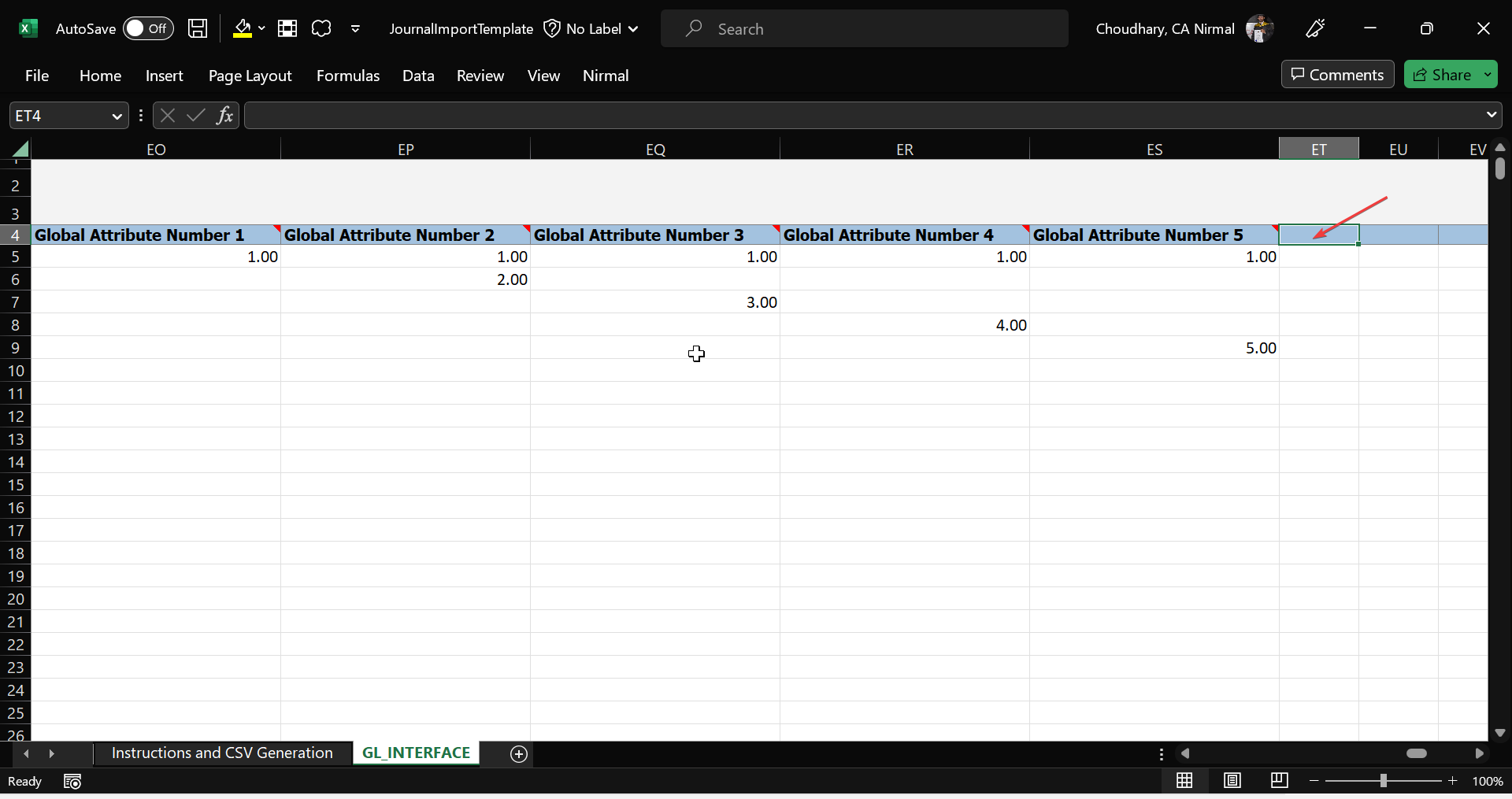 How To Generate Csv With Huge Data Rows In Gl Journal Import Fbdi Template — Cloud Customer Connect