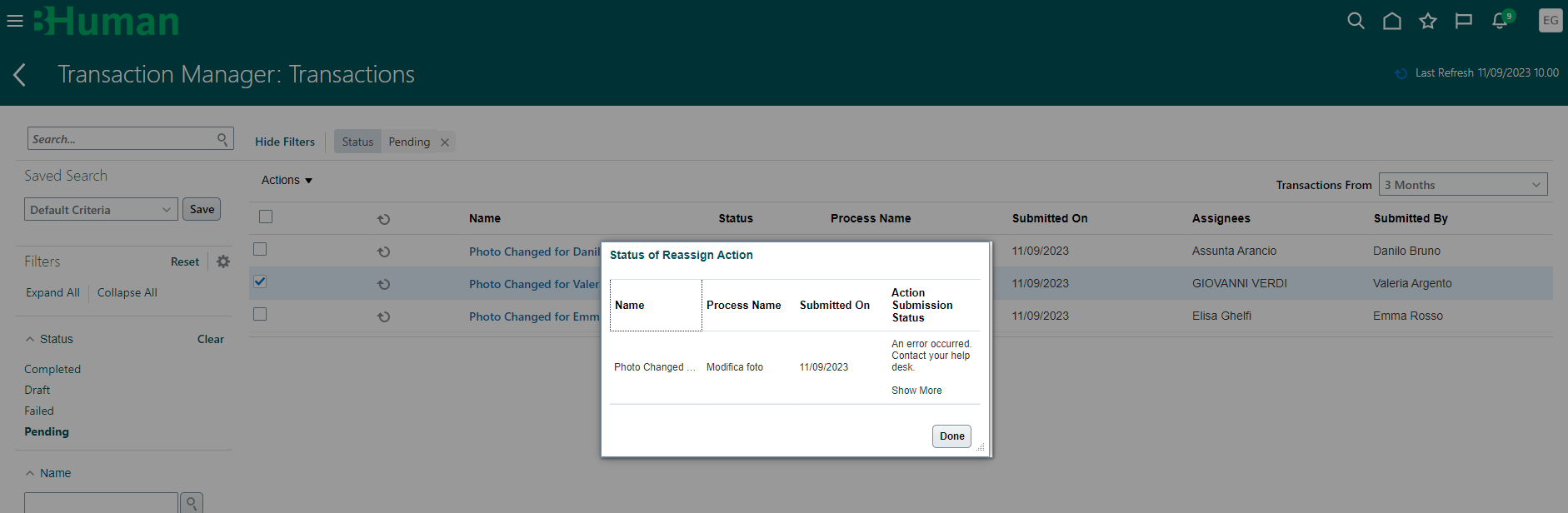 Why does the reassignment task fail? — Cloud Customer Connect