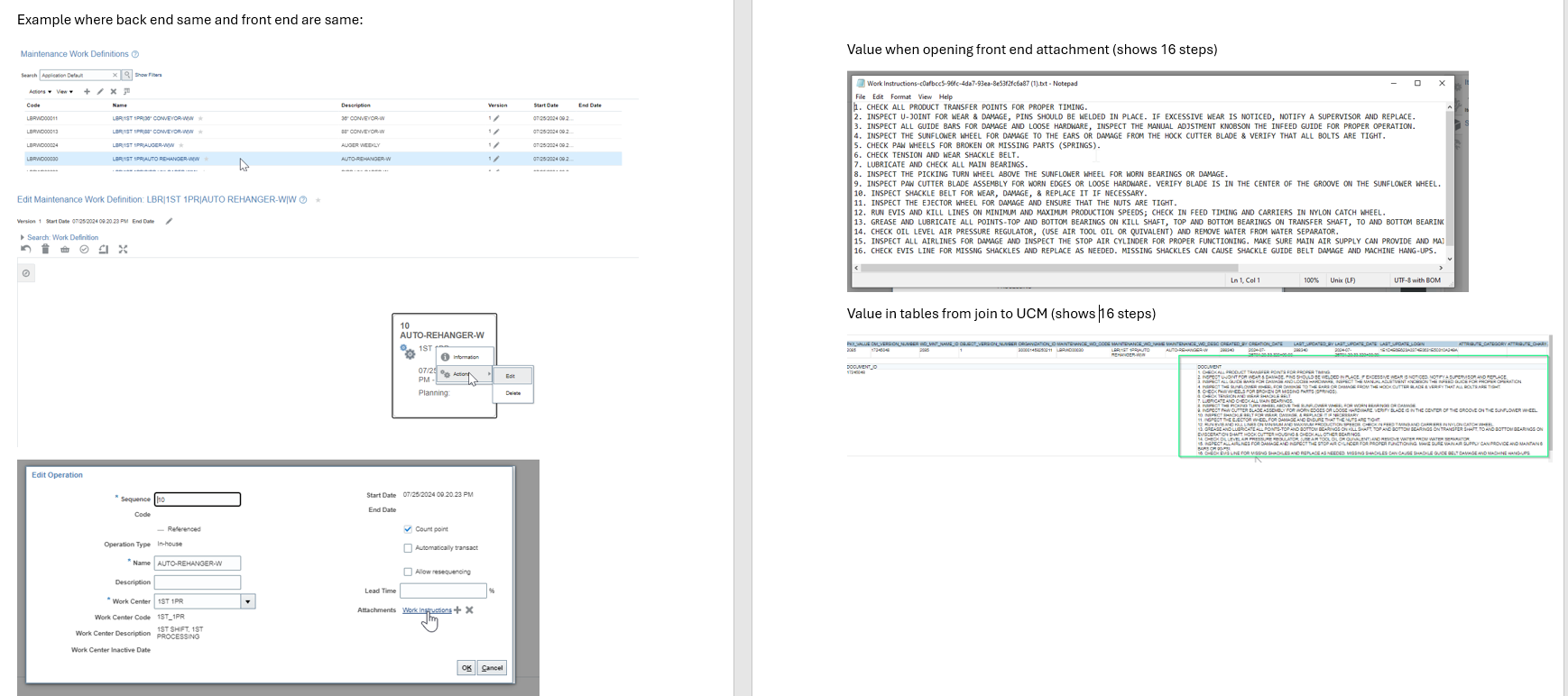 Why Is The Content Server Not Opening Correct Document For Maintenance Work Definition