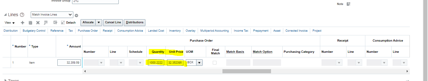 Invoice Line Quantity and Unit Price Decimal length required or how to ...