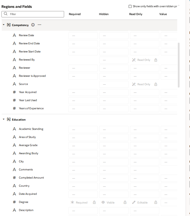 Ability To Customize Required Hide Readonly Dff Fields In Vbs For