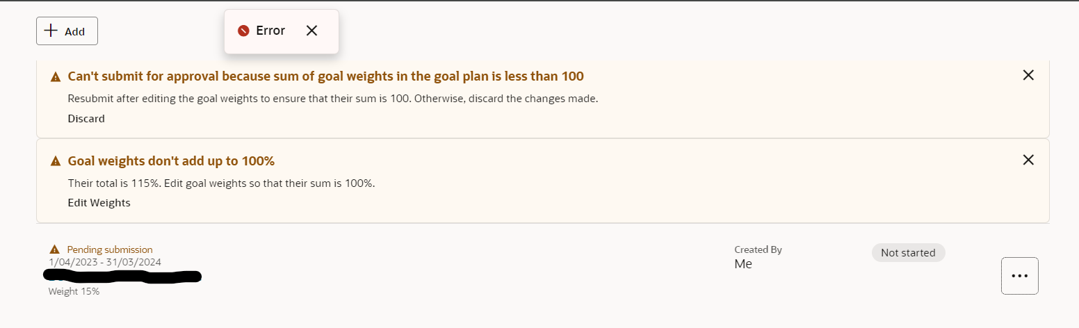 Employee Unable To Delete Draft Performance Goals In Redwood Goals Center — Cloud Customer Connect