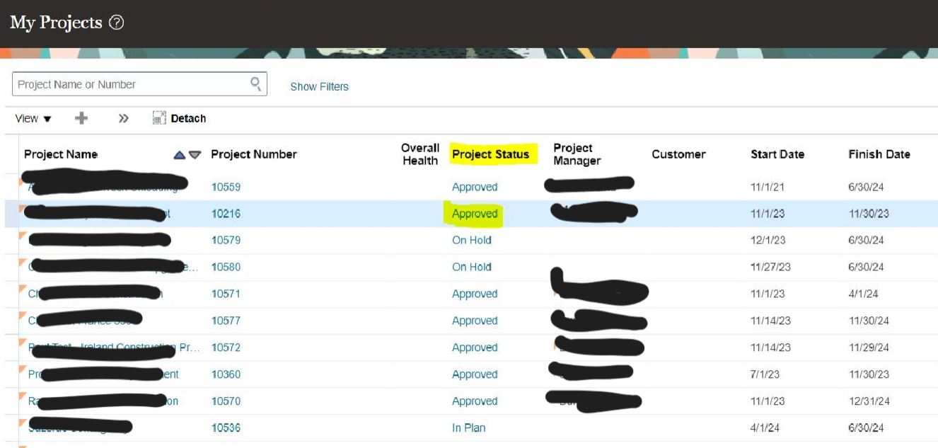 How Can We Restrict Project Status Field On My Projects Screen For Certain Roles — Cloud