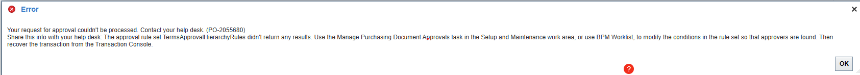 Error PO 2055683 when trying to submit a PO from a negotiation — Cloud ...